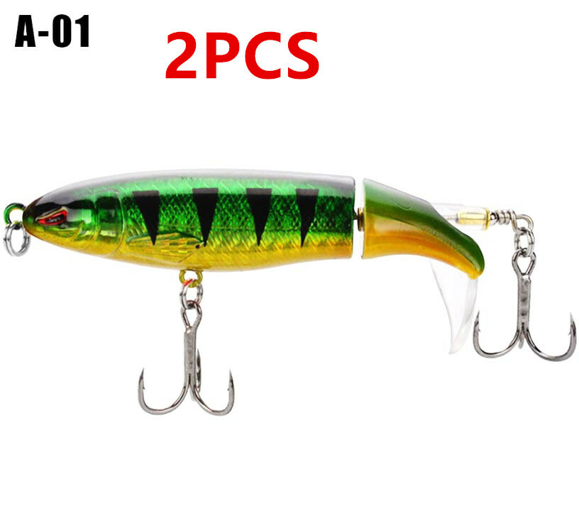 Whopper Plopper Topwater Floating Fishing Lures Rotating Tail for Bass ...