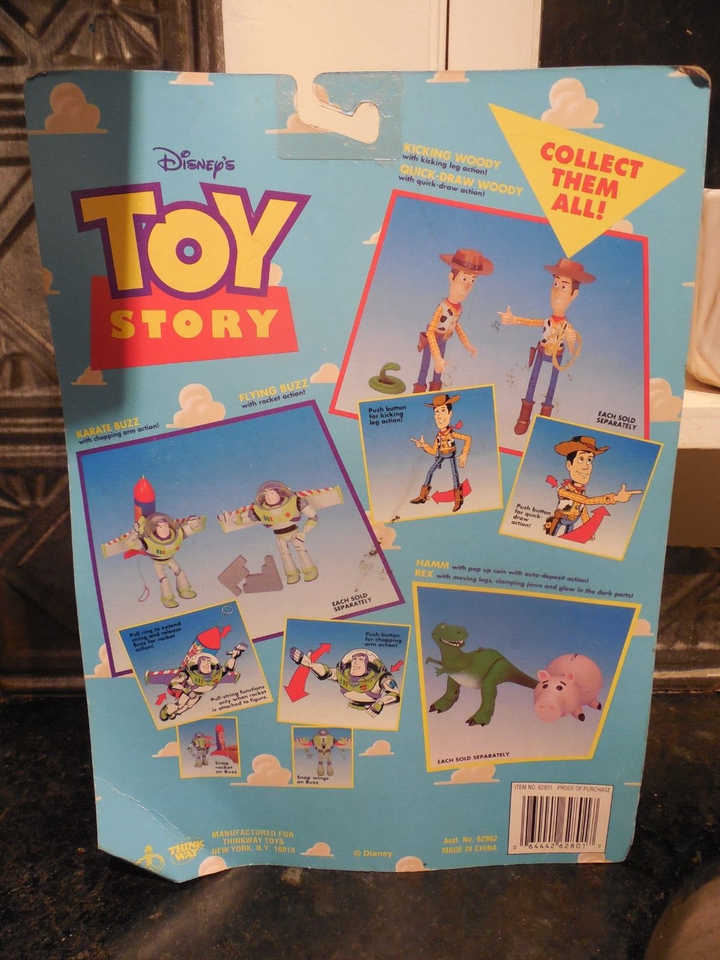 Vintage TOY STORY Quick Draw WOODY Disney Toy Action Figure by Think ...