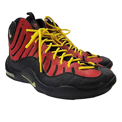 Nike Air Bakin Retro Black Red Yellow 2014 Tim Hardaway 316383 001 Mens