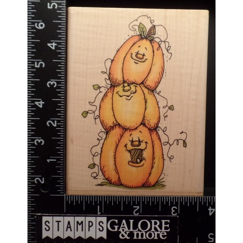 Whipper Snapper RUBBER STAMPS AY820 STACK O PUMPKINS SMILING HALLOWEEN ...