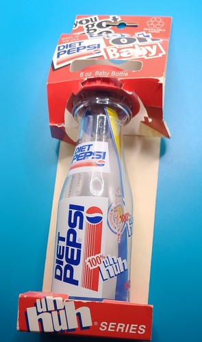 Vintage Diet Pepsi Soda Uh Huh Series 6oz Baby Bottle New NIP 1992 ...