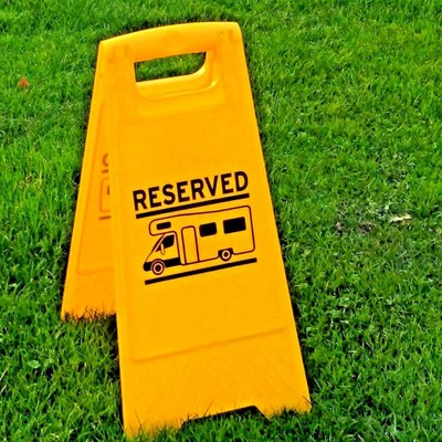 Caravan Motorhome Camper Pitch Reserved Sign Camping Yellow Free ...