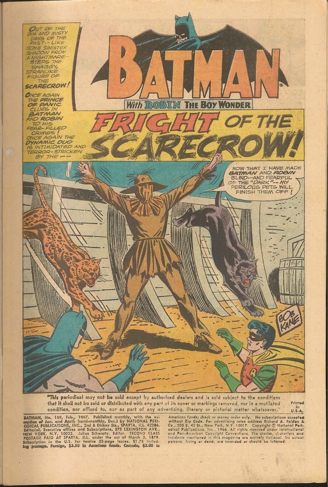 Batman #189 (1967) - Fright of the Scarecrow | eBay