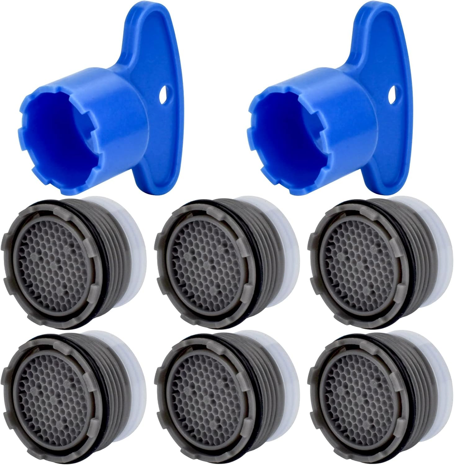 6 Pieces Faucet Cache Aerators with Faucet Aerator Removal Tool 18.5 Mm ...