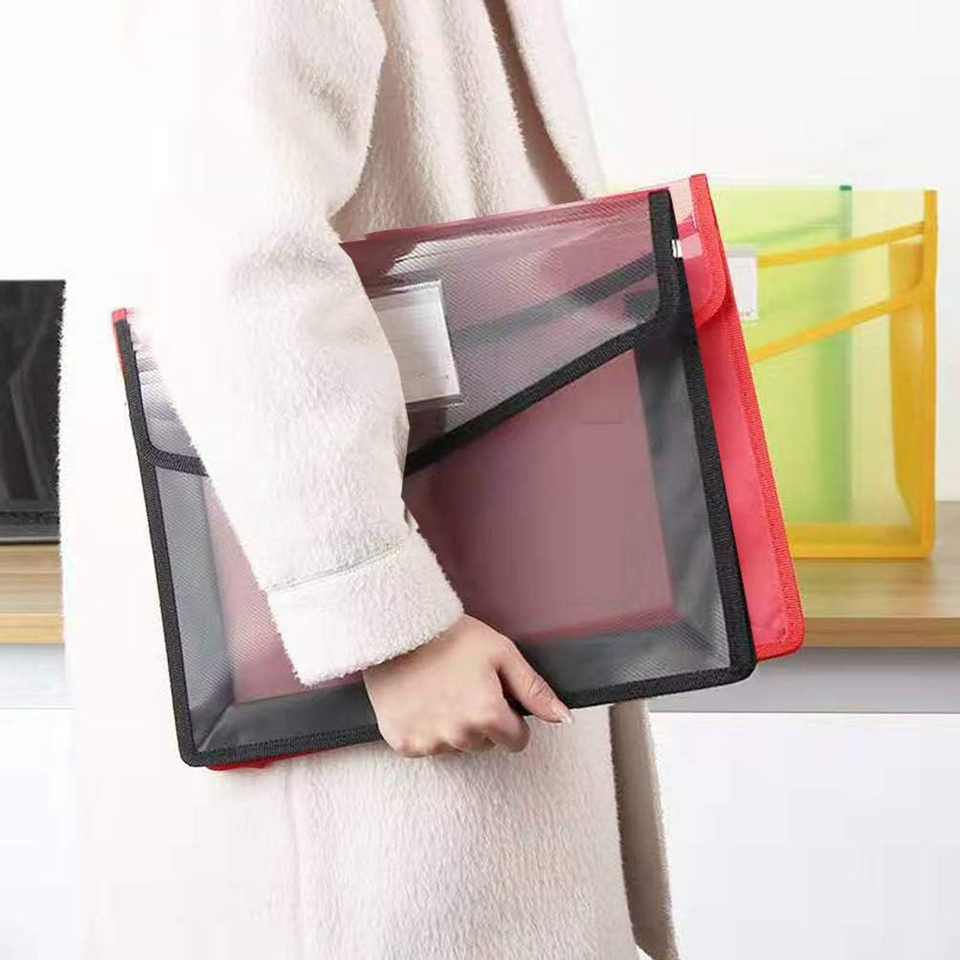 5 Pcs Plastic Wallet Folders with Popper - Document Pockets with Button ...