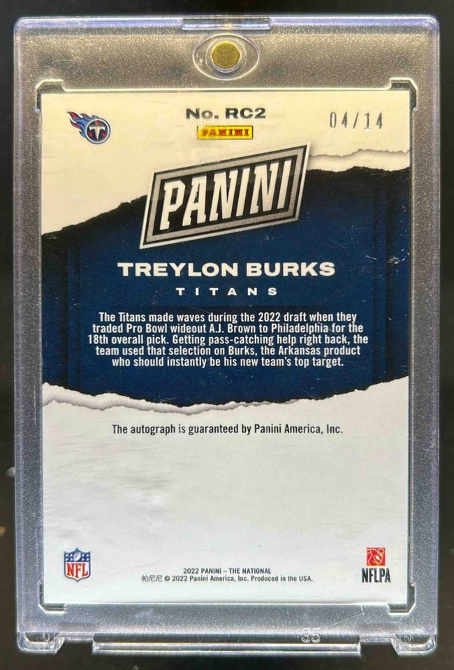 2022 Panini The National Treylon Burks Cracked Ice Rookie RC Auto #4/14 ...