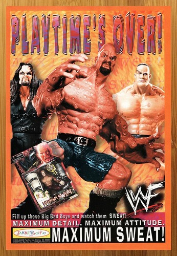 1999 Jakks Pacific WWF Maximum Sweat Figures Print Ad/Poster Wrestling ...
