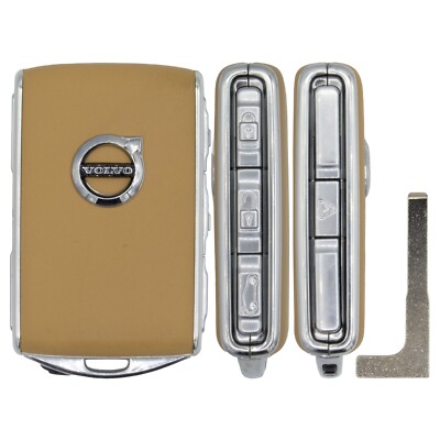 Tan Original Volvo XC40 XC90 XC60 Smart Key Fob Remote Uncut Blade ...