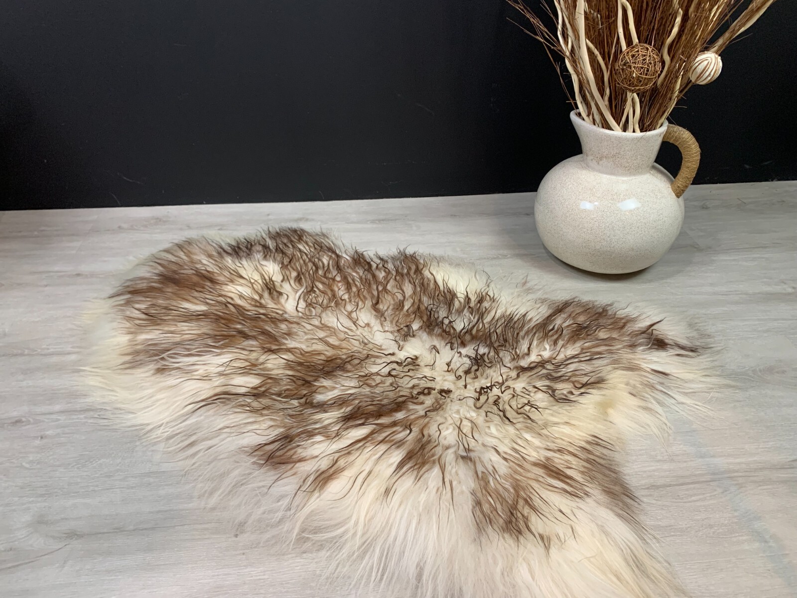 Icelandic Curly Mouflon Brown Pelt Throw Blanket Hide Genuine Sheepskin ...