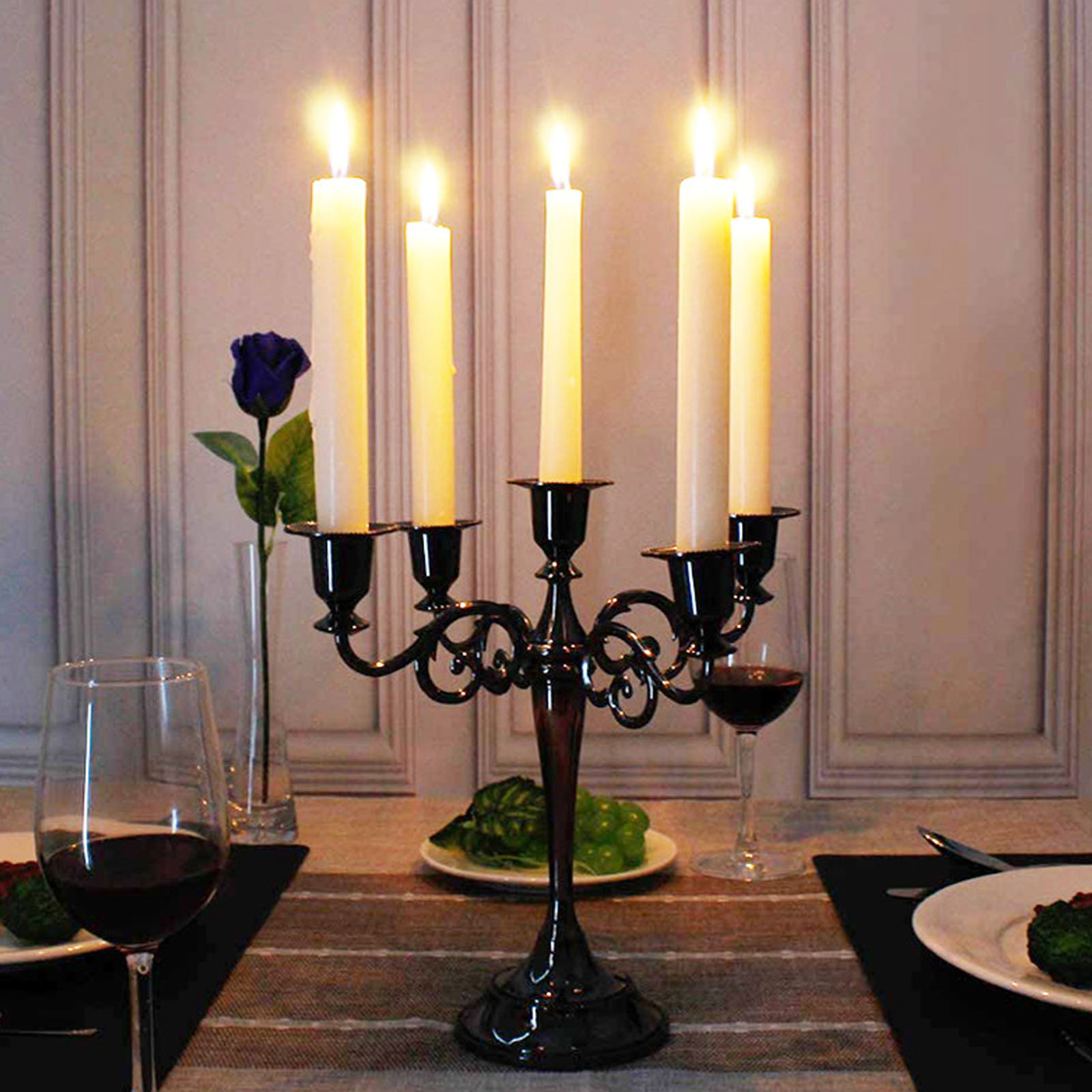 5 Arm Candlestick Holder Iron Retro Decorative Candle Holder ...