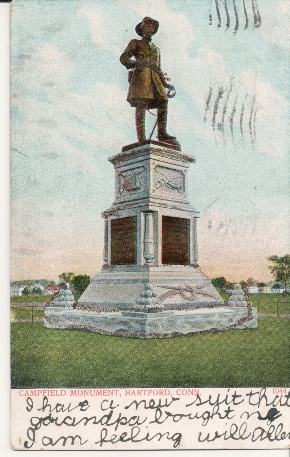 Vintage Postcard, Campfield Monument, Griffin Stedman, Hartford ...