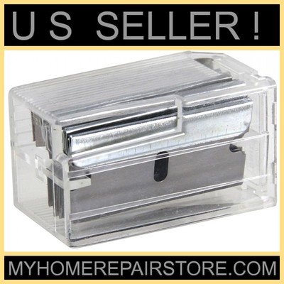 FREE US S&H! 10 WARNER SINGLE EDGE RAZOR BLADES W DISPENSER 4 SCRAPER ...