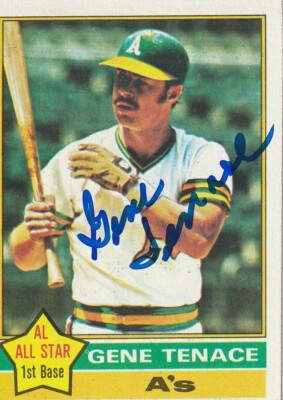 GENE TENACE OAKLAND A'S SIGNED 1976 TOPPS CARD #165 | eBay