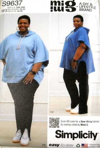 Simplicity 9637 Hoodies and Leggings size 30w-38w Sewing Pattern | eBay