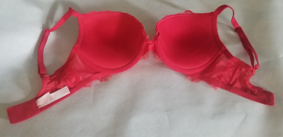 Victoria Secret Red Push up Bra 32 DD | eBay