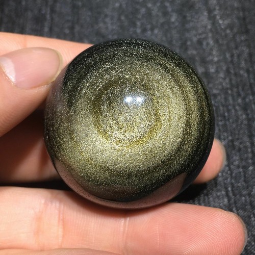 Golden !! NATURAL CATS EYE OBSIDIAN QUARTZ CRYSTAL SPHERE BALL RARE | eBay
