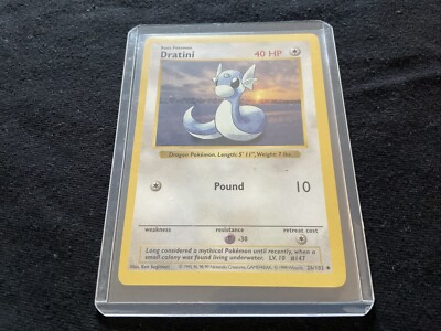 Dratini 26/102 - Shadowless - Base Set - Vintage WOTC Pokemon CARD - NM ...