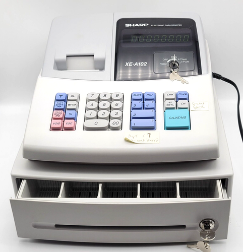 Sharp XE-A102 Electronic Cash Register 2 Sets of Keys Cash Drawer ...