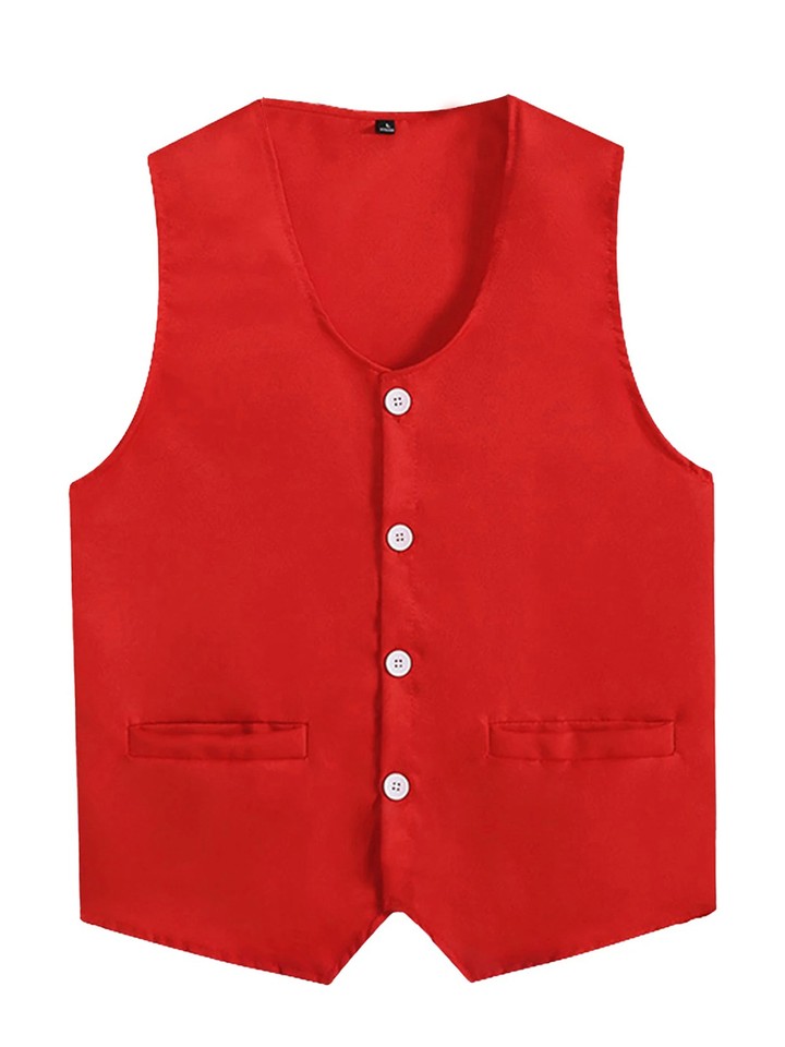 Mens Womens Waistcoat Waiter Top Outerwear Vest Volunteer Uniform ...