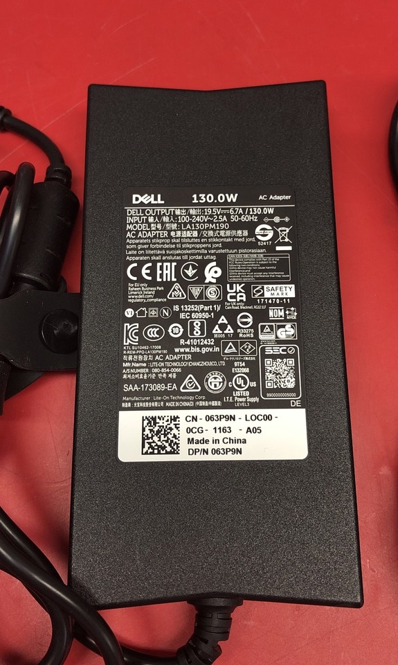 Dell Genuine 130W 19.5V 6.7A Laptop AC Adapter Power Supply LA130PM190 ...
