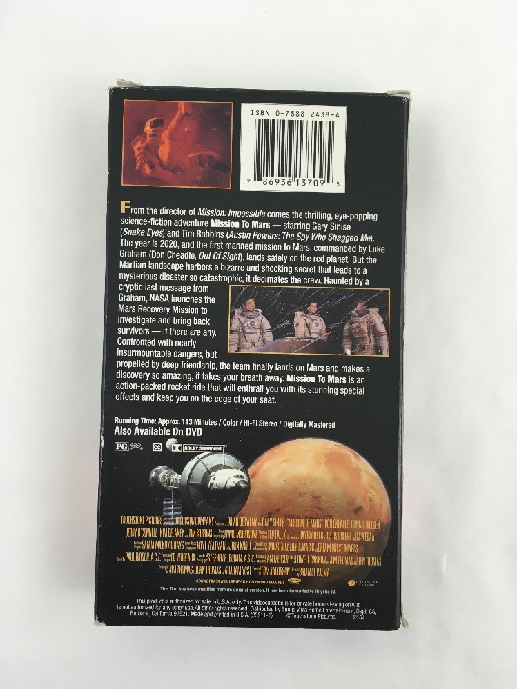 Mission to Mars (VHS, 2000) Gary Sinise Tim Robbins 786936137095| eBay