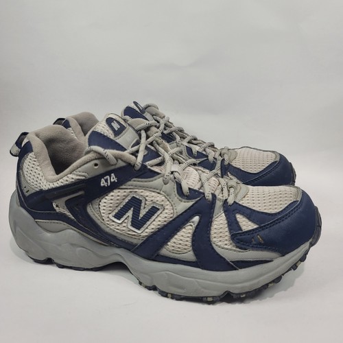 MEN'S NEW BALANCE Sneakers 474 GRAY & BLUE TRAIL SHOES SIZE 8 | eBay