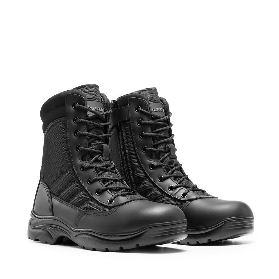Men's Military Tactical Work Boots Side Zipper Motorcycle Combat Boots ...