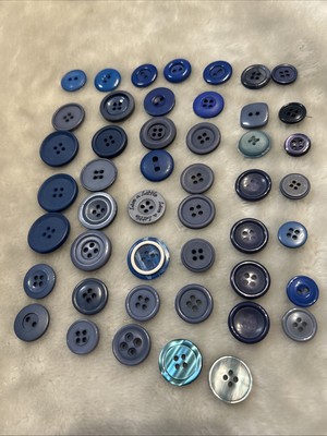 Lot Of 48 Buttons Blue Tones Unsorted Various Sizes Vintage | eBay