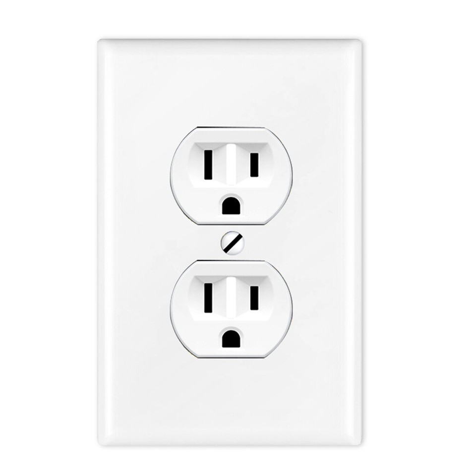White Duplex Toggle Outlet Rocker Light Switch Wall Plate Cover ( 1 2 3 ...