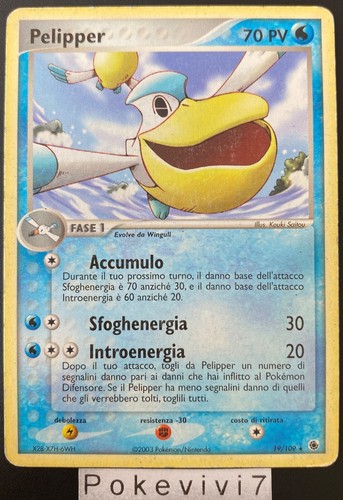 Carte Pokemon PELIPPER 19/109 RARE Bloc EX Italien ITA | eBay