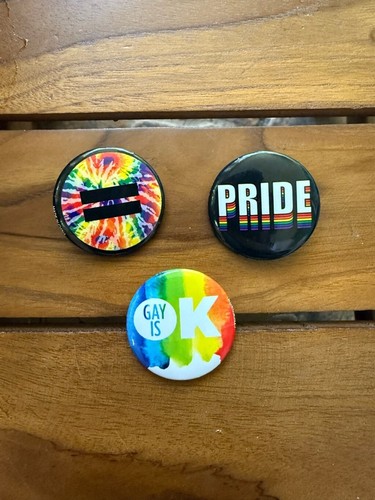 Pride Button Pins Multi-color lot of three | eBay