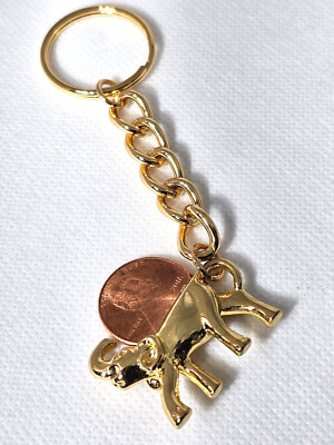 Lucky Elephant Lottery Scratcher Goldtone Keychain w/ Real Lincoln ...