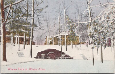 LITHO * Winona Minnesota View of Winona Park in Winter early 1900s | eBay