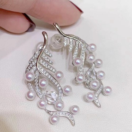 gorgeous new design pair of south sea round white pearl earring 925s(MJ ...