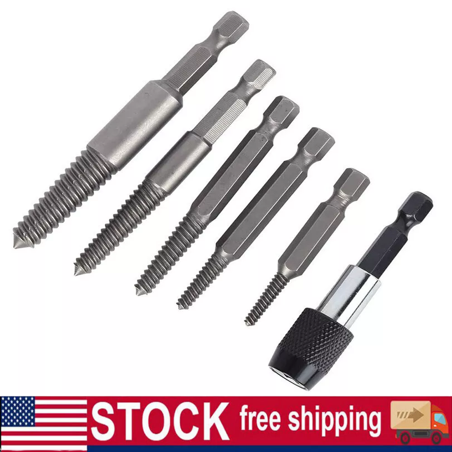 6Pcs Stud Screw Extractor Remover 1/4 Inch Hex Shank Damaged Bolt Easy ...