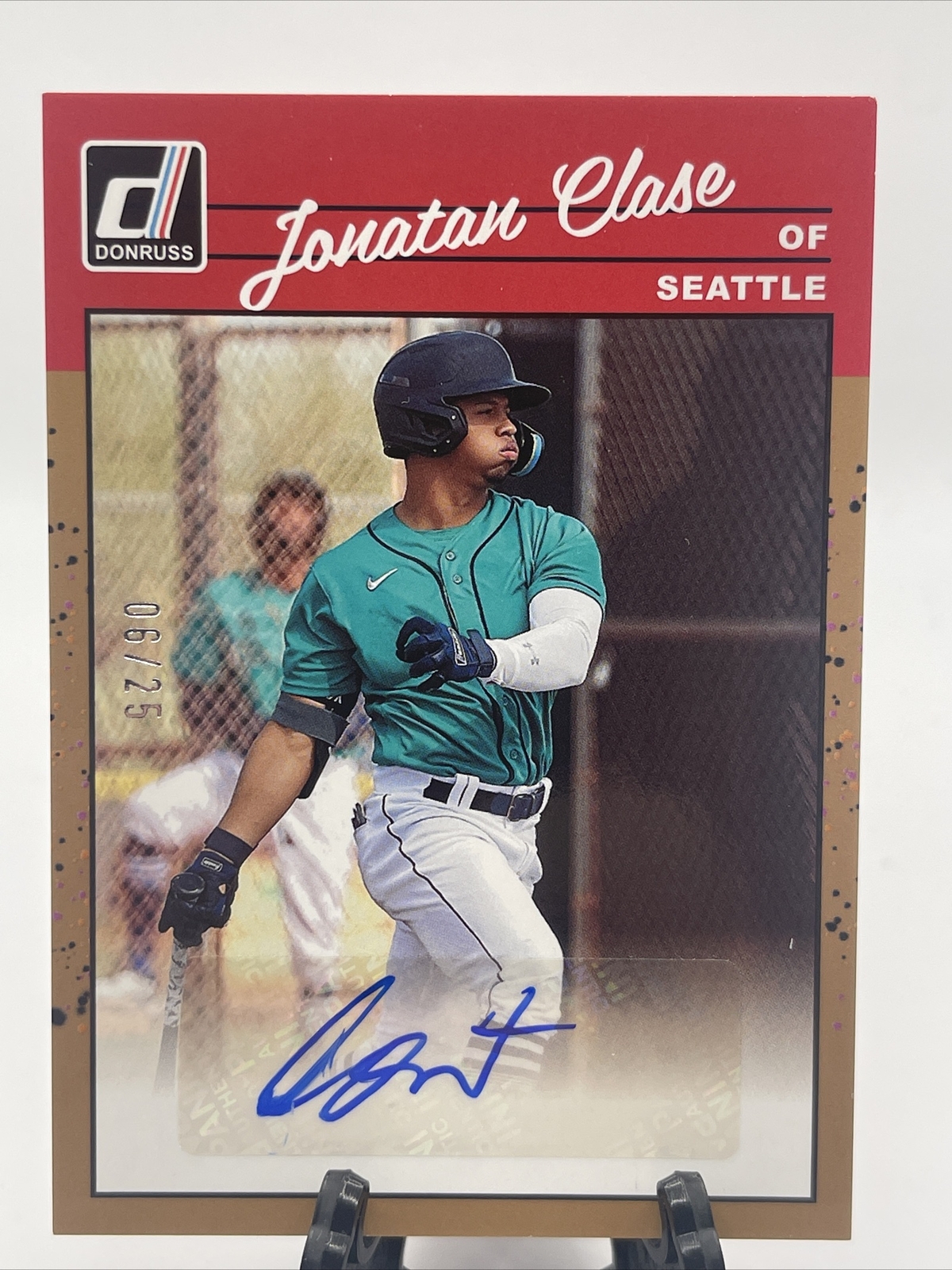 2023 Donruss Baseball - Jonathan Clase Auto - Retro Gold SP # /25 Card ...
