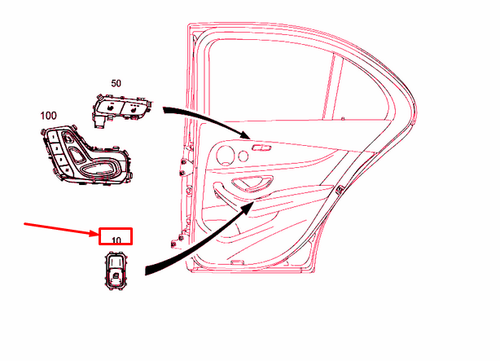 MB E W213 Rear Door Window Regulator Switch A22290598089051 NEW GENUINE ...