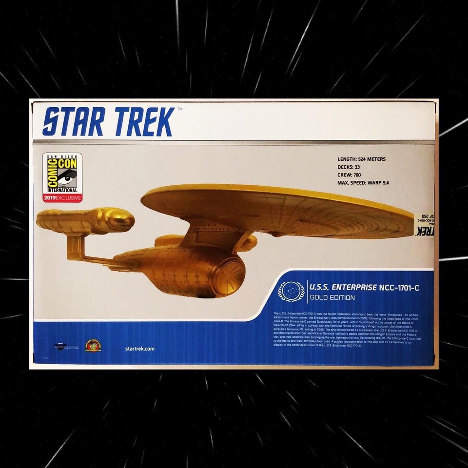 SDCC 2019 Diamond Select Star Trek TNG USS Enterprise NCC-1701-C Gold ...