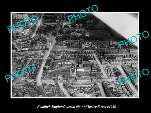 OLD 6 X 4 HISTORIC PHOTO OF REDDITCH ENGLAND AERIAL VIEW OF IPSLEY ST ...