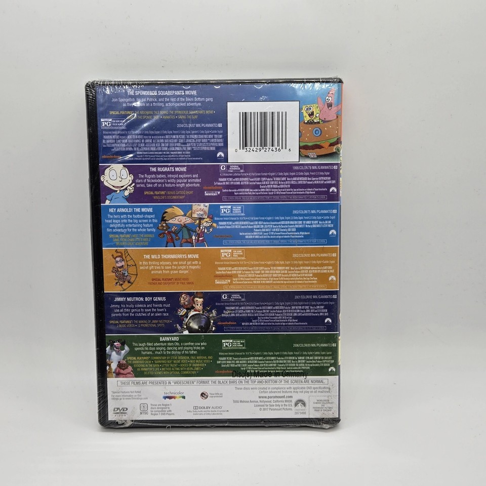 Nickelodeon 6-Movie Collection DVD Spongebob Rugrats Hey Arnold + Set ...