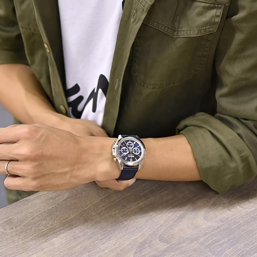 SEIKO SPIRIT SBTR019 Blue Dial Chronograph Stainless Steel Men's Quartz ...