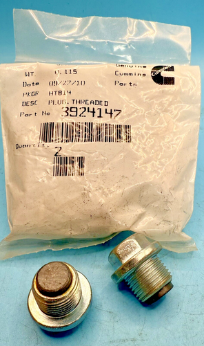 GENUINE CUMMINS 3924147 (3) MAGNETIC THREADED OIL DRAIN PLUGS⚡SHIPS ...