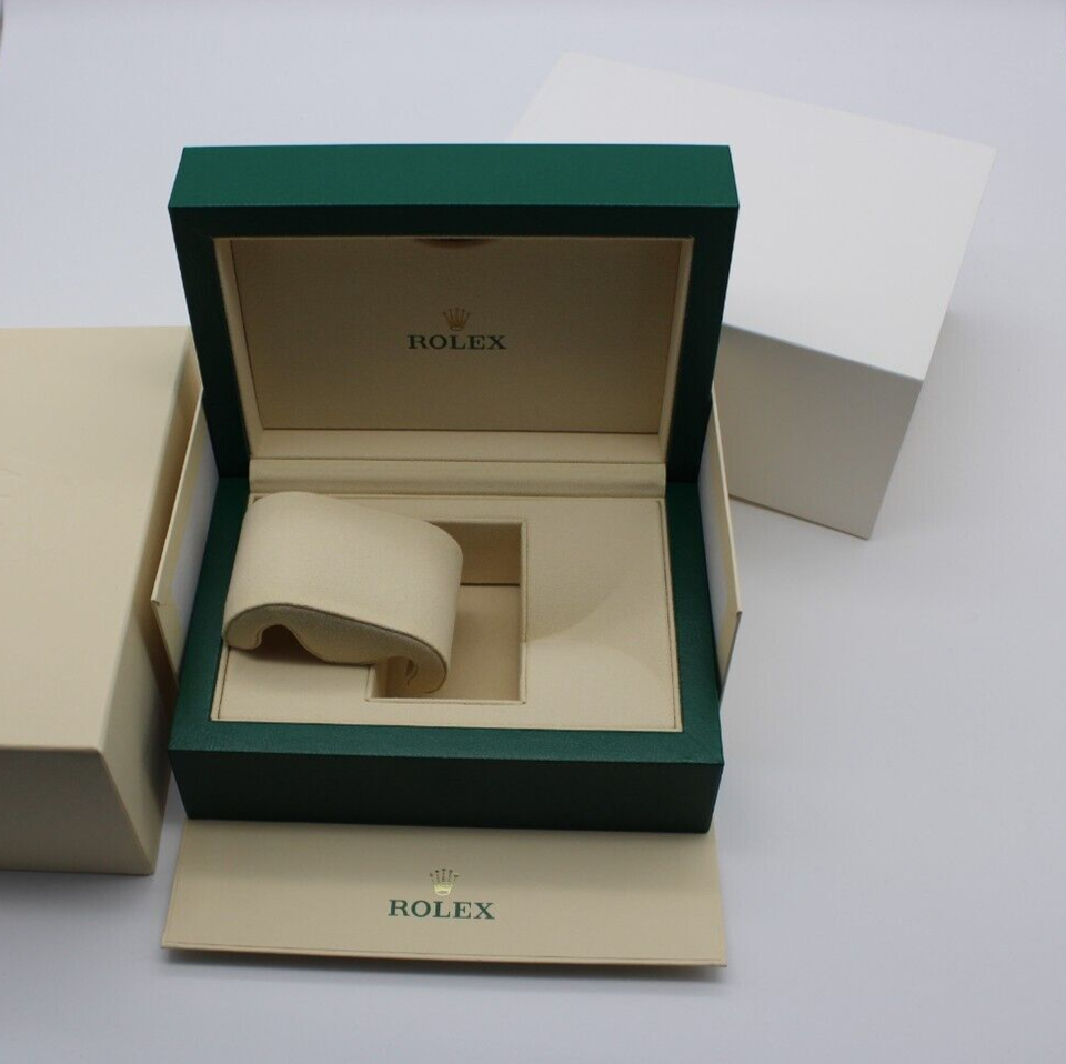 Original Rolex Oyster Box Größe M Uhrenbox Karton watch box grün green ...