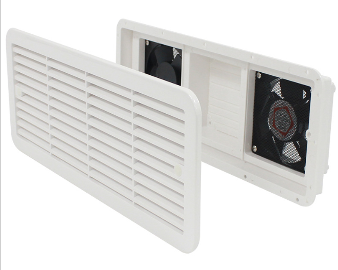 480mm White 12V Caravan RV Dual Fridge Ventilation Fan Vent intake ...
