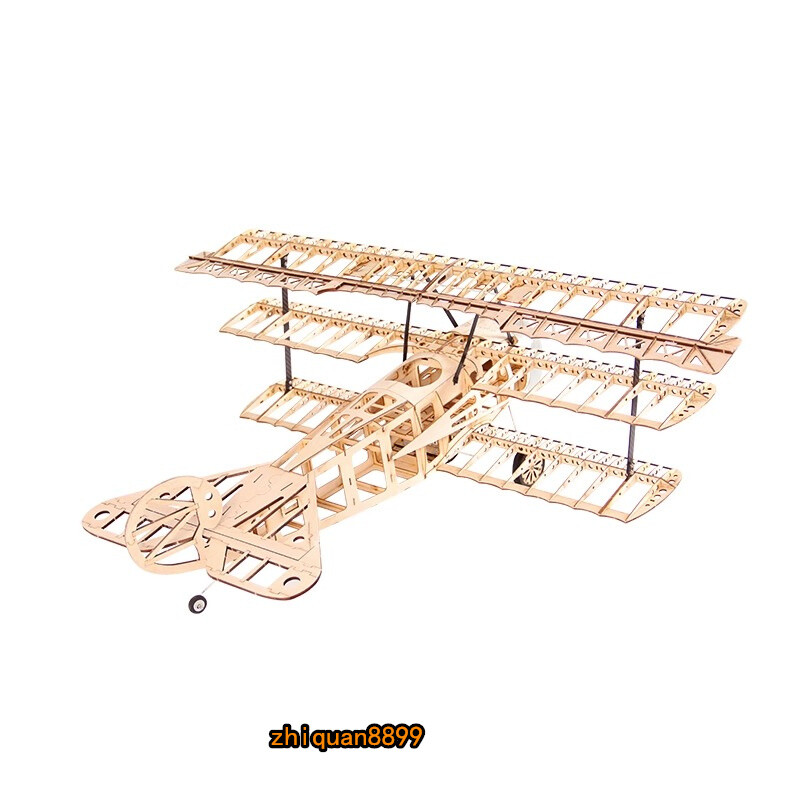 Balsa Wood FOKKER DR1 Fixed Wing Model Kit w/ Skin Airplane DIY Plane ...
