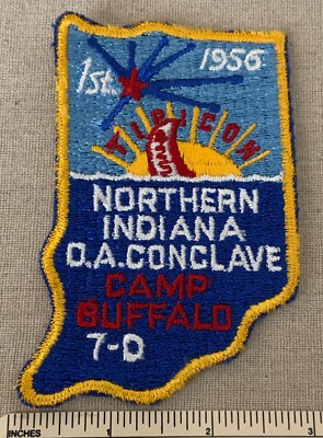 1956 OA AREA 7D Conclave PATCH Camp Buffalo Northern Indiana Tipicon ...