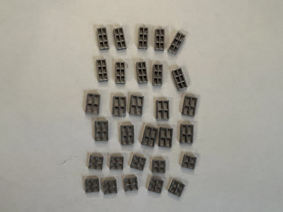 HO Scale Standard Windows - Pack of 30 Featuring 3 Different Designs | eBay