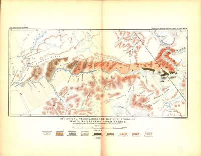 RAMPART CITY, TANANA, WHITE, RIVERS, ALASKA Antique authentic Geology ...