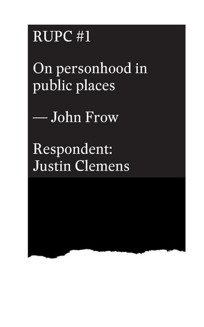 On Personhood in Public Places von John Frow (2019, Taschenbuch) online ...