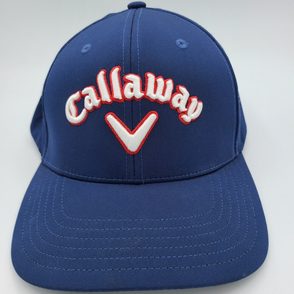 Callaway Hat Golf Baseball Cap Vented Blue Red Flex Fit L/XL | eBay